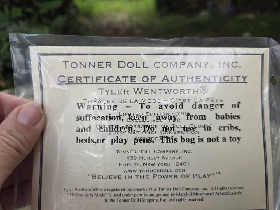 Tonner Doll 16" Theatre De La Mode C'est La Fete Gown & Accessories *No ...