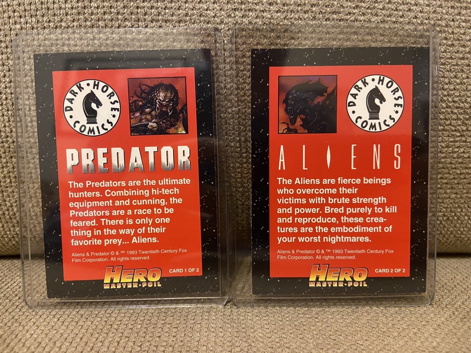 DARK HORSE COMICS ALIENS PREDATOR PROMO 2 CARD SET HERO MASTER-FOIL ...