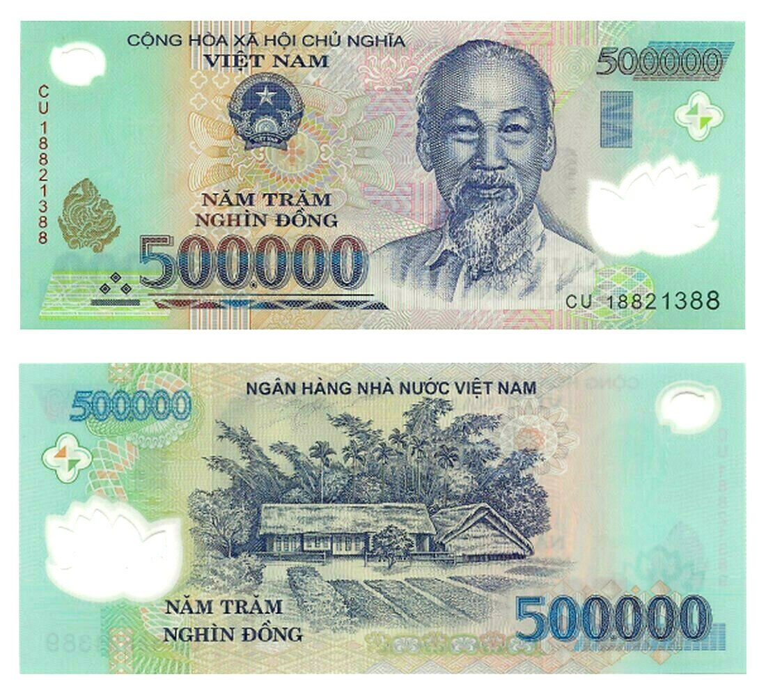 5,000,000 Vietnamese Dong Currency 10 x 500,000 VND Banknotes Rare Lot ...