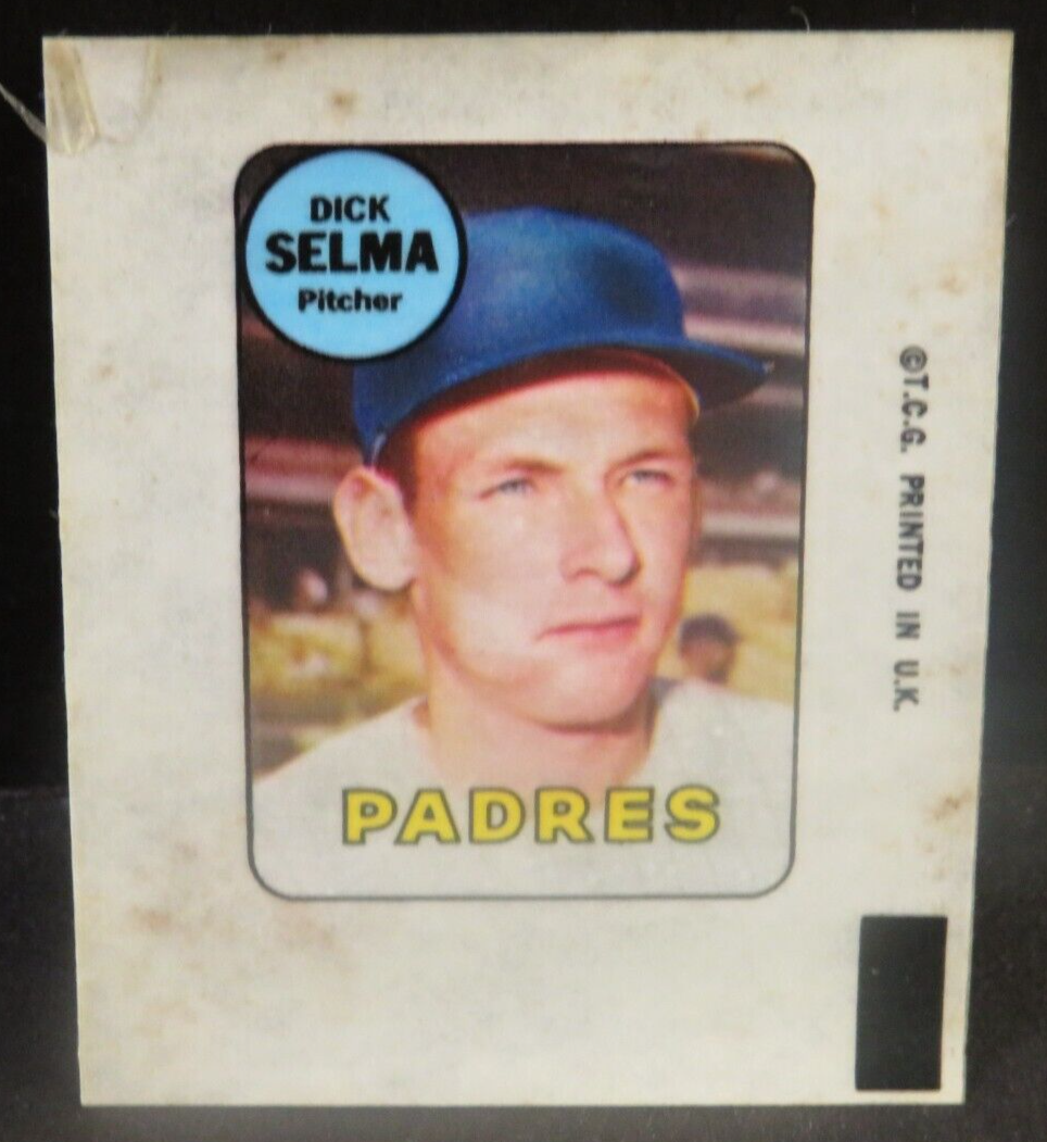 #3988 1969 TOPPS DECALS DICK SELMA | eBay