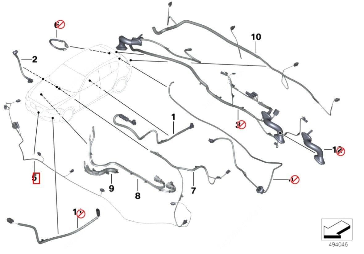 NEW GENUINE BMW F30 F31 F32 F34 FRONT PDC PARKING WIRING LOOM ...