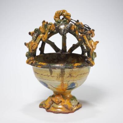 Antique Guatemalan Spanish Colonial Majolica Yellow Hanging Incense ...