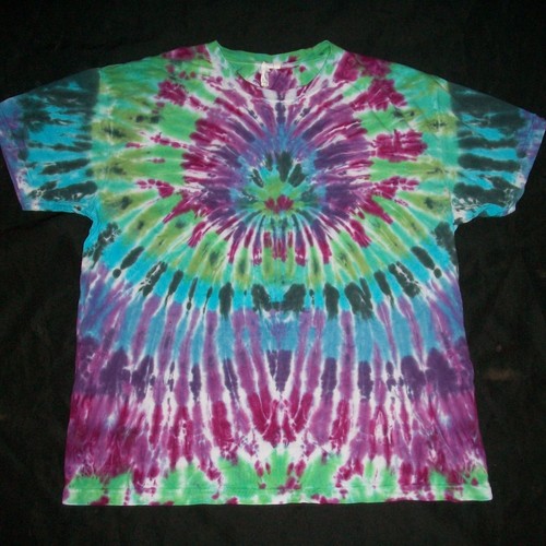 2X Organic Tie Dye T-Shirt Peacock Handmade Tye Dyed 2XL XXL Hippie ...