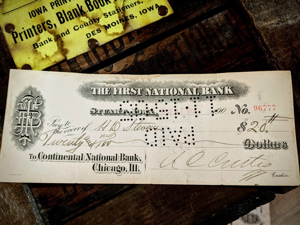 Bank Check-Bank Bonnie & Clyde robbed-Collectible 1900s Vintage old ...