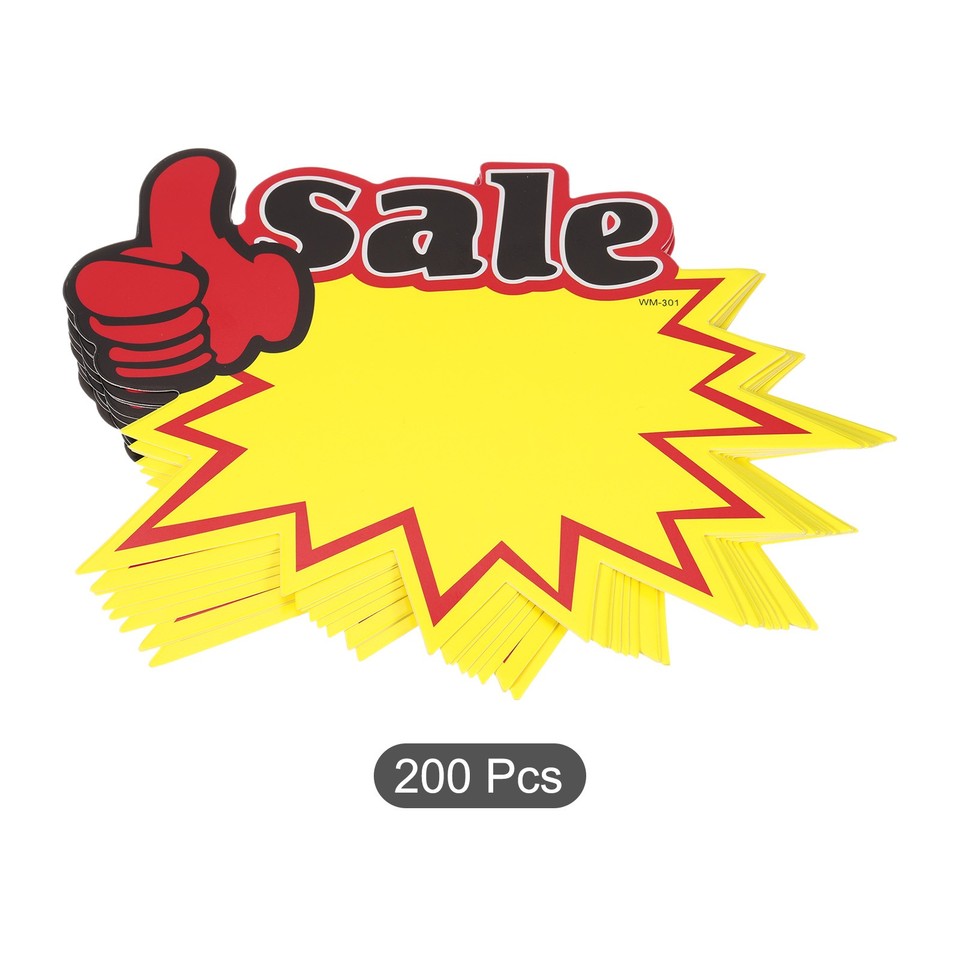 Star Burst [Sale] with Thumb Signs Price Tags Red Border Yellow Color ...