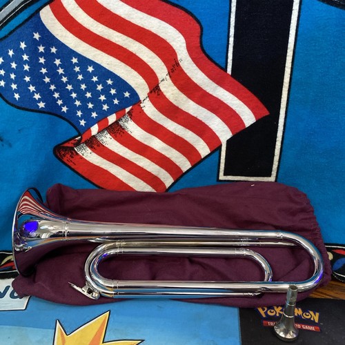 Vintage Getzen Deluxe Horn Bugle antique Chrome Very Clean!! | eBay