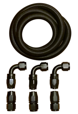 8AN 5/8" Fuel line Hose Fitting Kit Braided Nylon Stainless Steel Oil ...