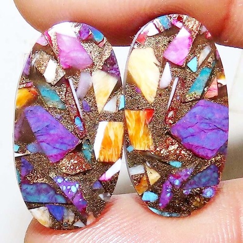 25.00Ct Copper Multi Color Turquoise Pair Green Purple Blue stone ...