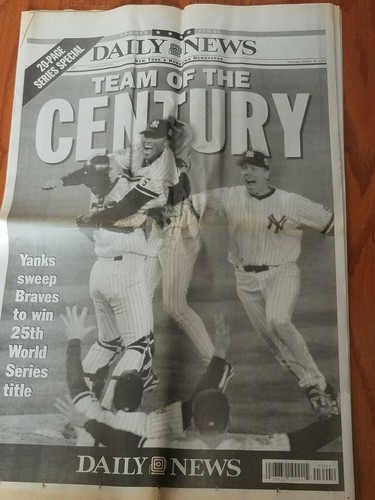 new york yankees daily news newspaper news paper 1999 world series ...