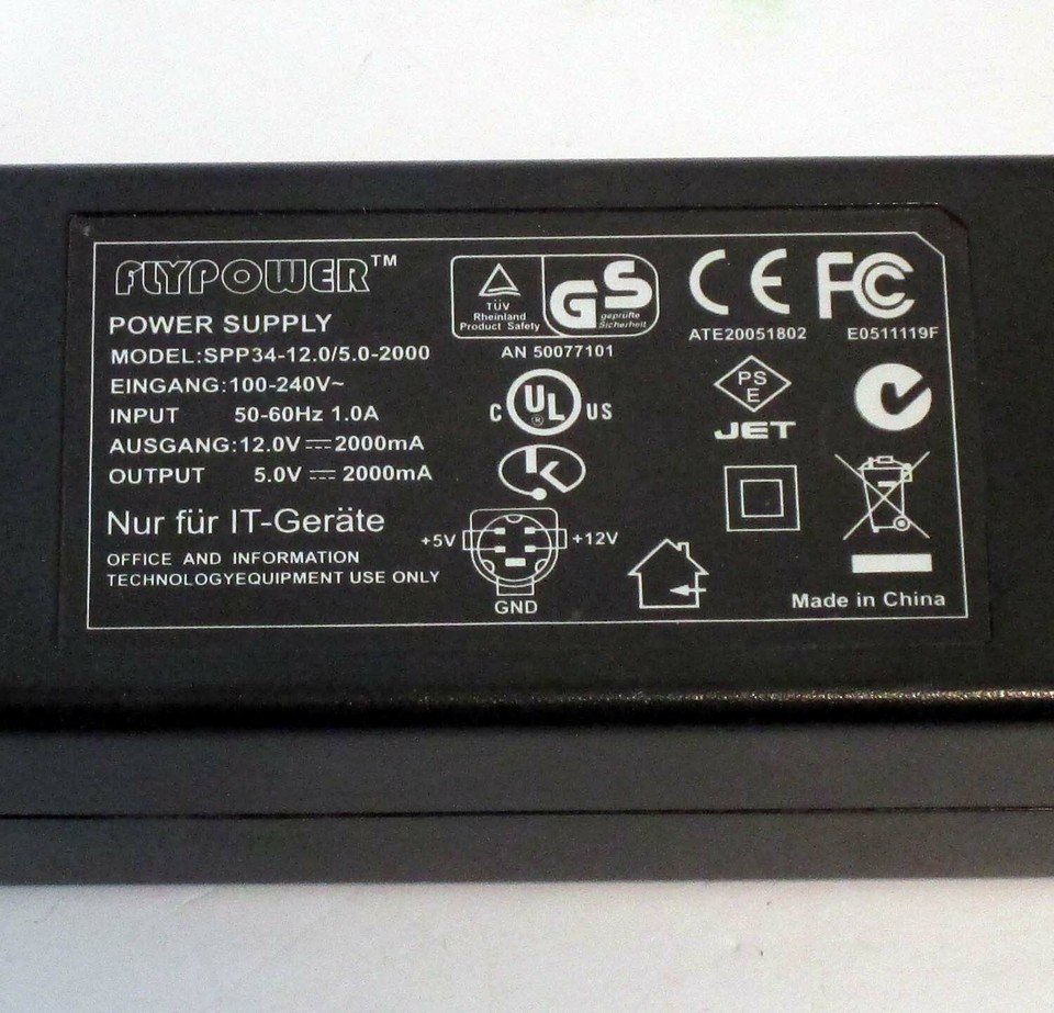 FLYPOWER AN50077101 4pin Laptop Power Supply SPP34-12.0/5.0-2000 | eBay