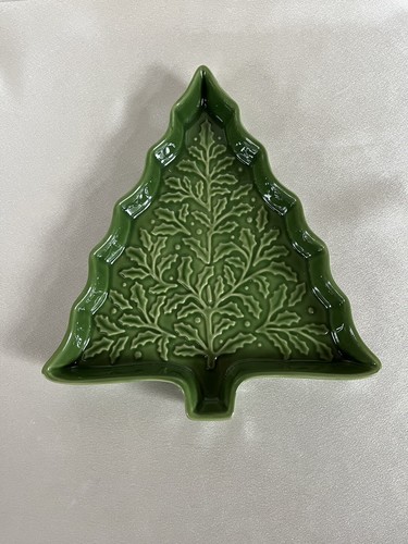 Hallmark Green Ceramic Christmas Tree Serving Dish/Tray/Platter 10.5” T ...