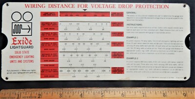 Exide Lightguard emergency lighting selector wiring voltage drop slide ...