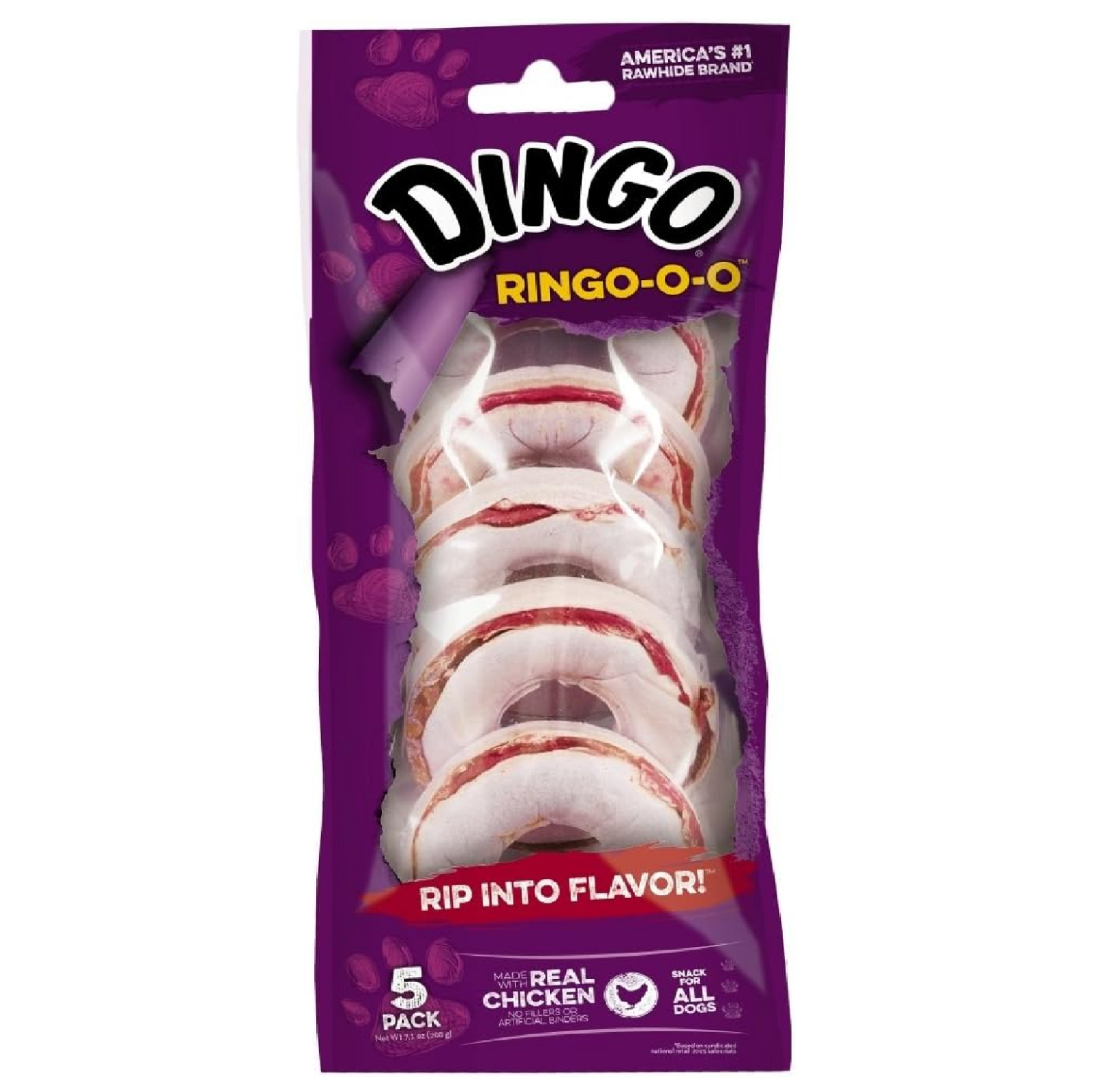 Dingo Ringo Rawhide Chew Treat 5 Count Pack of 1 | eBay