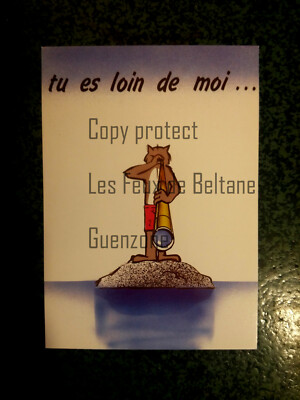 TU ES LOIN DE MOI CHAT LONGUE VUE HUMOUR CAT SPYGLASS carte postale ...