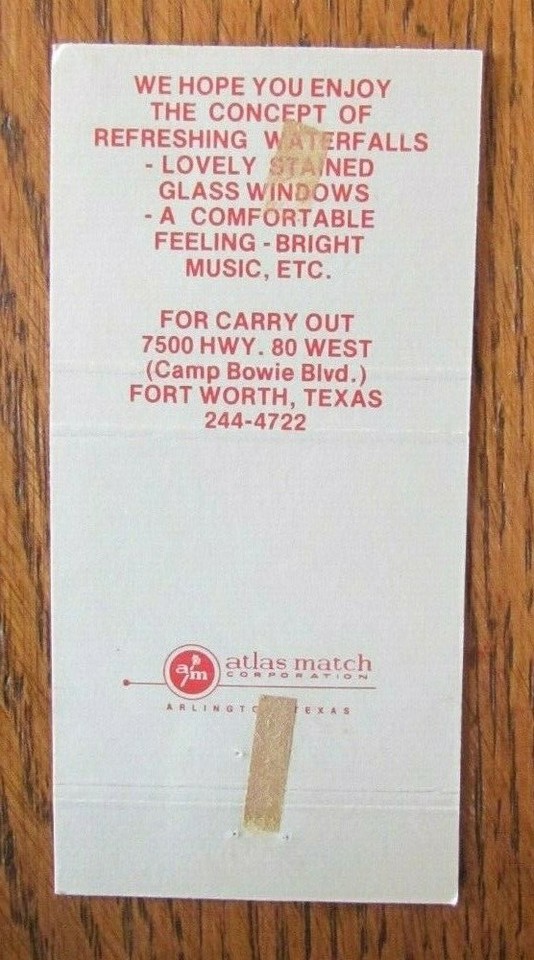 GIRLIE LADY MATCHBOOK COVER: PIE R SQUARE PIZZA FORT WORTH, TEXAS ...