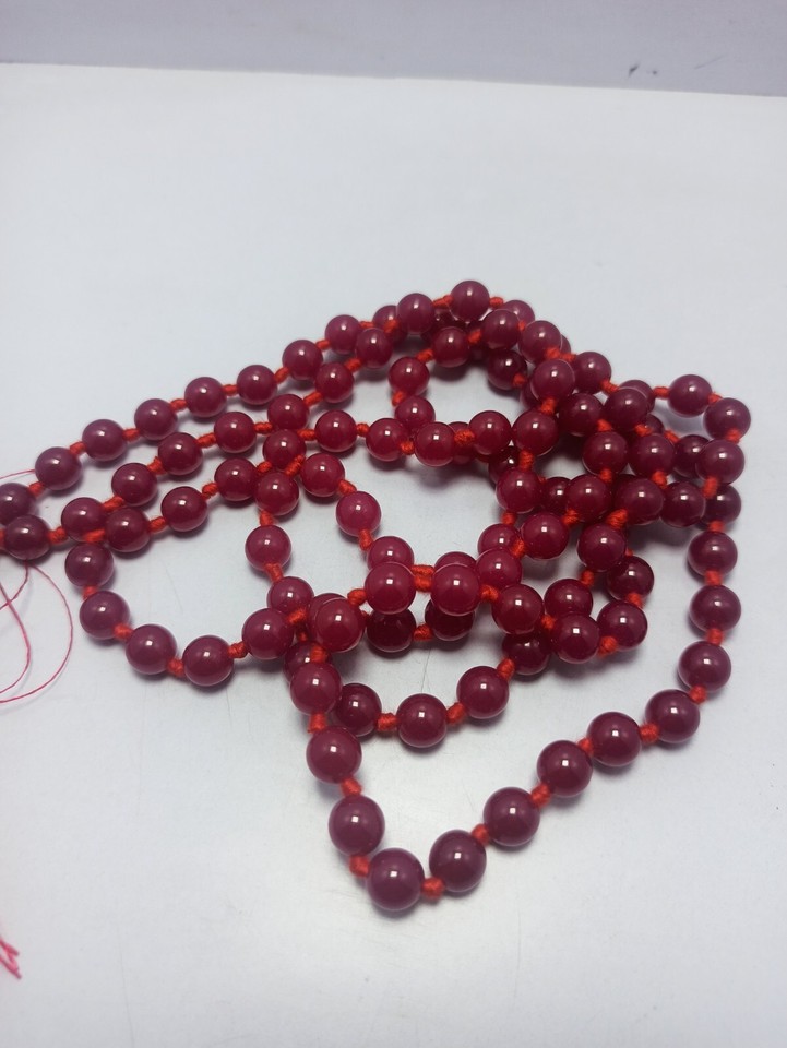 Natural Ruby Hinduism Prayer Beads Guru Japa Mala Meditation 108+1 ...