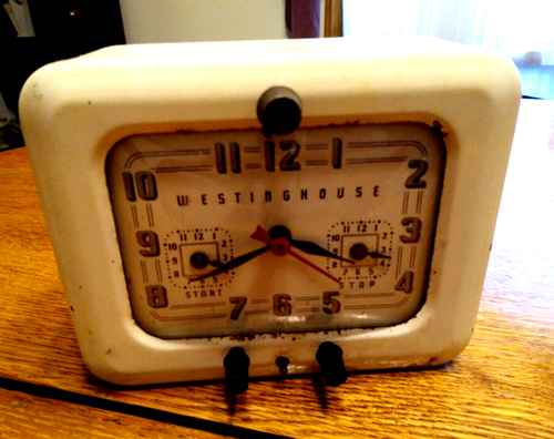 VINTAGE MID CENTURY METAL WESTINGHOUSE STOVE OVEN TIMER TC-81 CLOCK ...