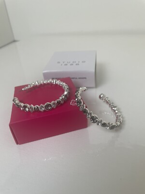 AVON Bejeweled Colorful Collection Multicolor Stones Hoops 2" D GREY ...