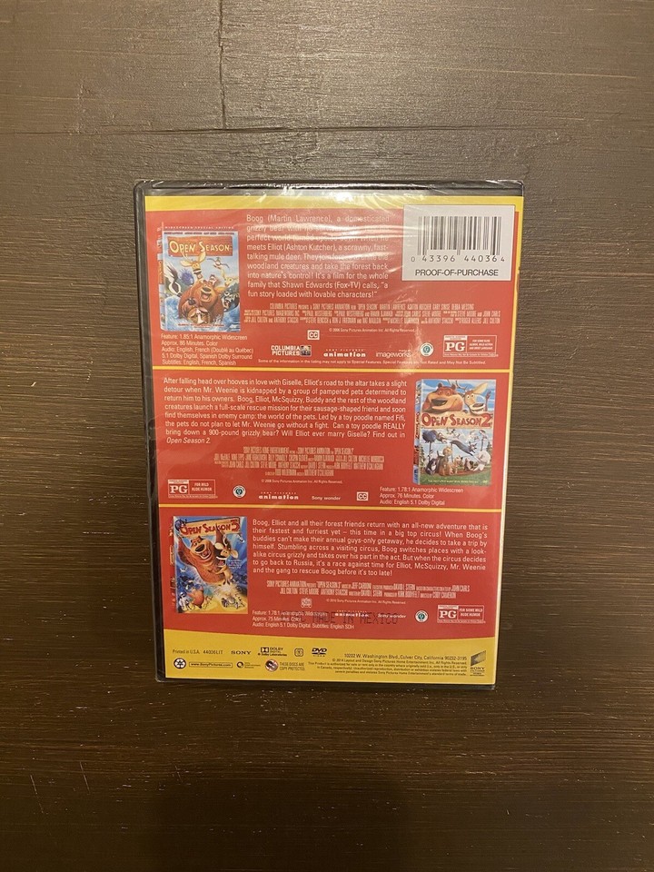 Open Season Trilogy (DVD) Open Season 1,2,3 Triple Feature Movie ...