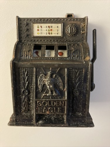 Vintage Miniature Die-Cast Metal Golden Eagle Slot Machine Pencil ...