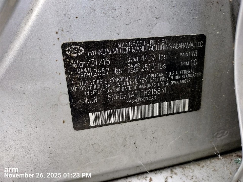 RIGHT FRONT LOWER CONTROL ARM OEM 2015 HYUNDAI SONATA 54501C1000 | eBay