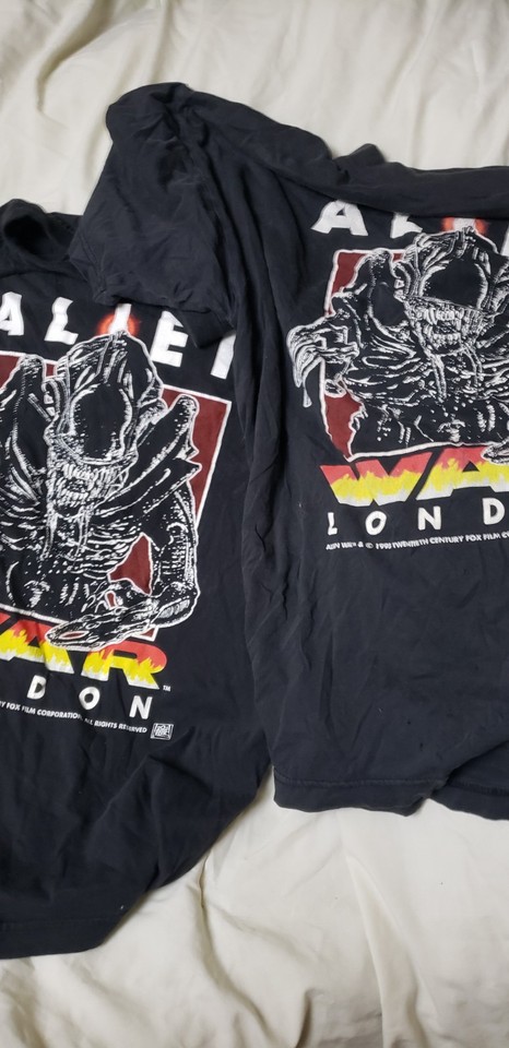 "ALIEN WAR LONDON" Theme Attraction Promo Shirt ALIENS MOVIE 1980s ...