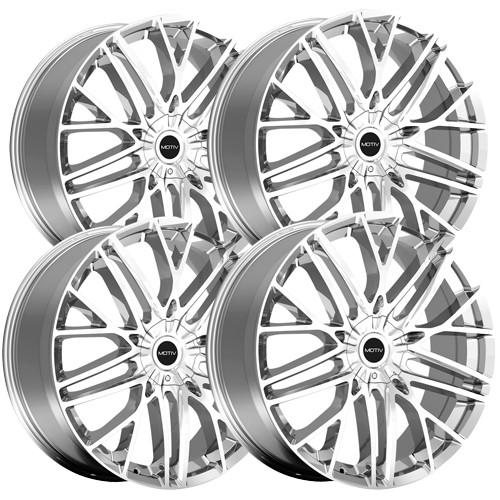 (Set of 4) Motiv 437C Maven 20x11 5x108/5x120 +40mm Chrome Wheels Rims ...