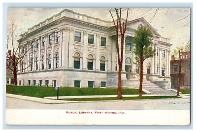 1908 Public Library, Fort Wayne Indiana IN Posted Antique Postcard | eBay