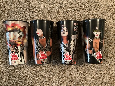 KISS Band Four 7-11 Super Big Gulp Cups 2010 7.5" Paul (2) Eric Tommy ...
