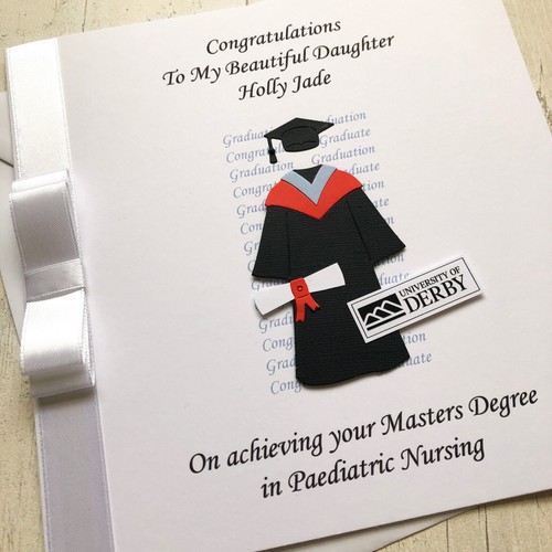 Personalised GRADUATION CARD Masters BSc BA Hons Dr. MA PHD MSc ...