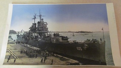 VINTAGE NAVY GUNBOAT/LIGHT CRUISER USS DAYTON (CL-105) PICTURE - ORIGIN ...