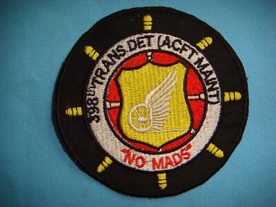 VIETNAM WAR PATCH, US 398th TRANSPORTATION DET. AIRCRAFT MAINTENANCE ...