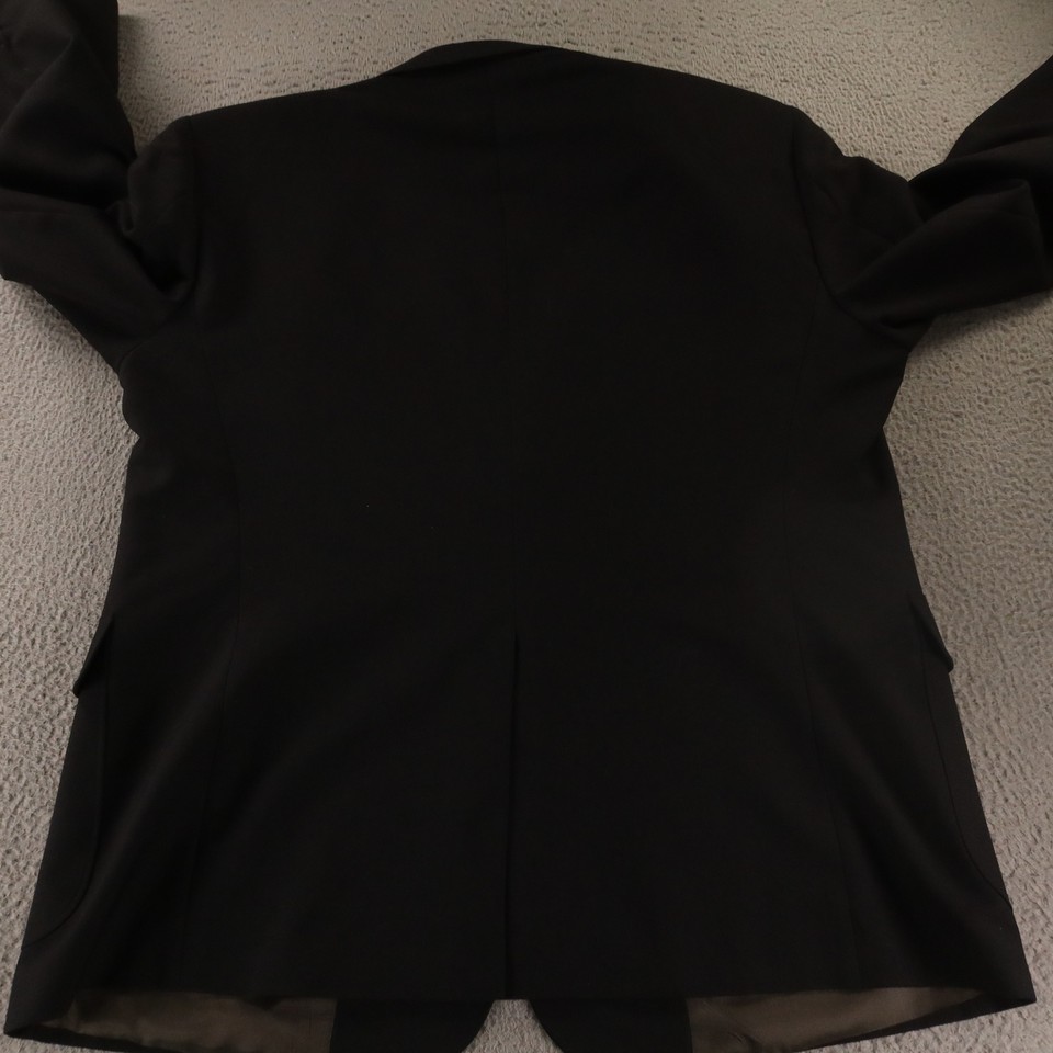 VTG Hopsack Jacket XL Black Polyester Wool Blazer Sport Coat Breathable ...