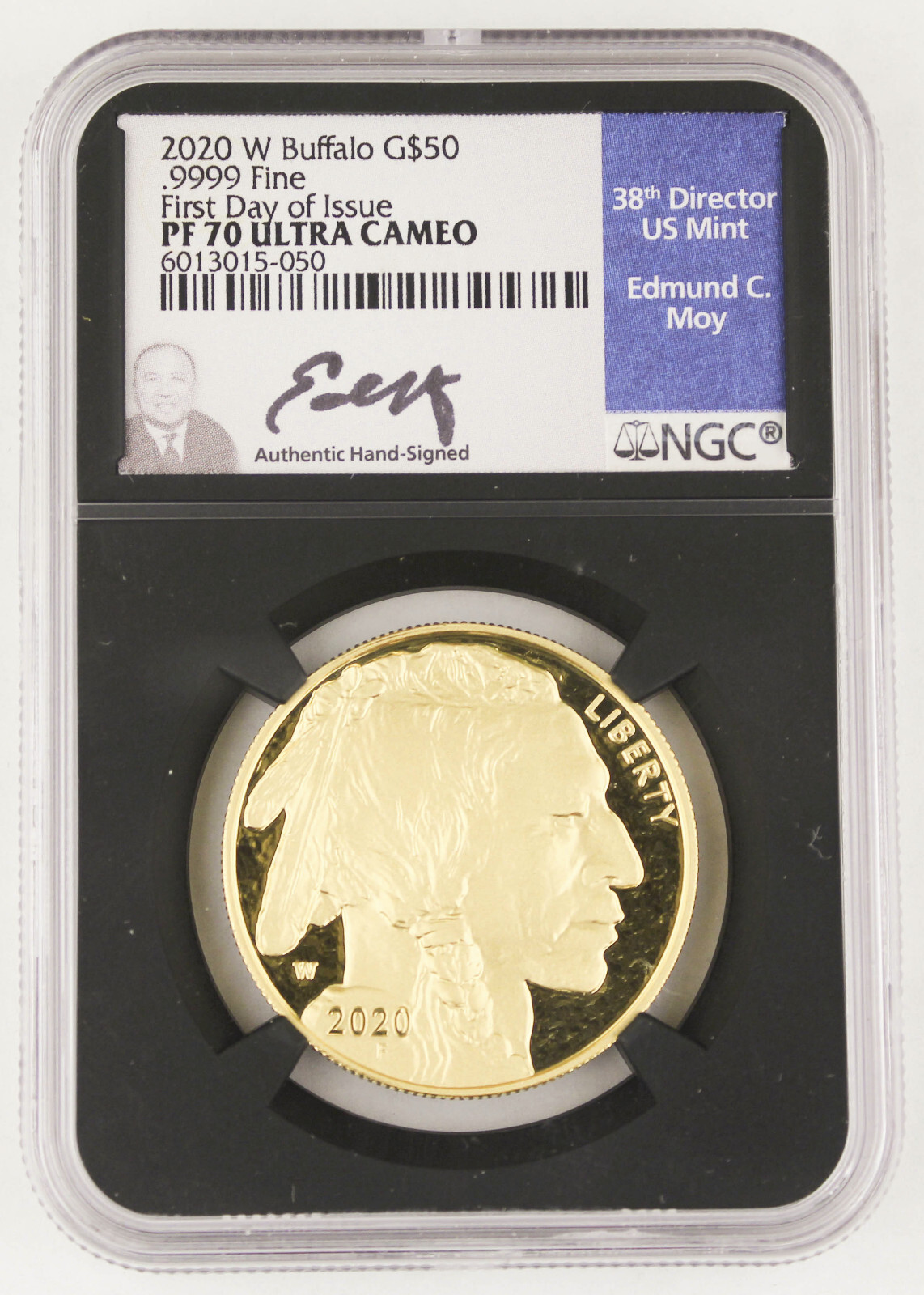 2020 W $50 American Buffalo 1 Oz Gold Proof Coin NGC PF70 First Day Moy ...