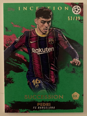 2020-21 Topps Inception UEFA UCL PEDRI RC Green /99 Rookie Barcelona ...