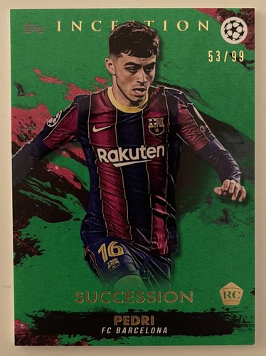 2020-21 Topps Inception UEFA UCL PEDRI RC Green /99 Rookie Barcelona ...