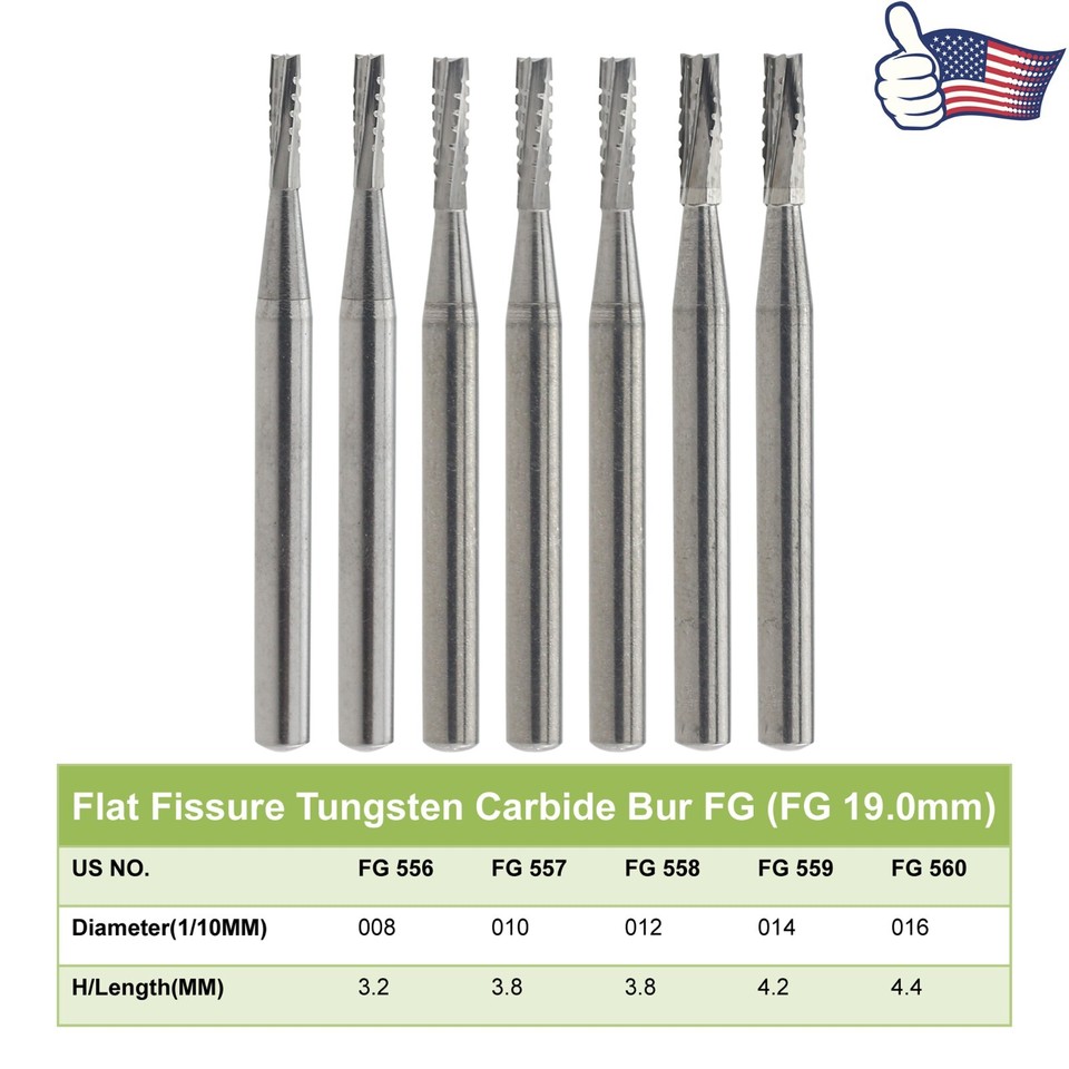 Prima Wave Dental Carbide Burs High Speed FG 19mm / Surgical FGOS FG SL ...