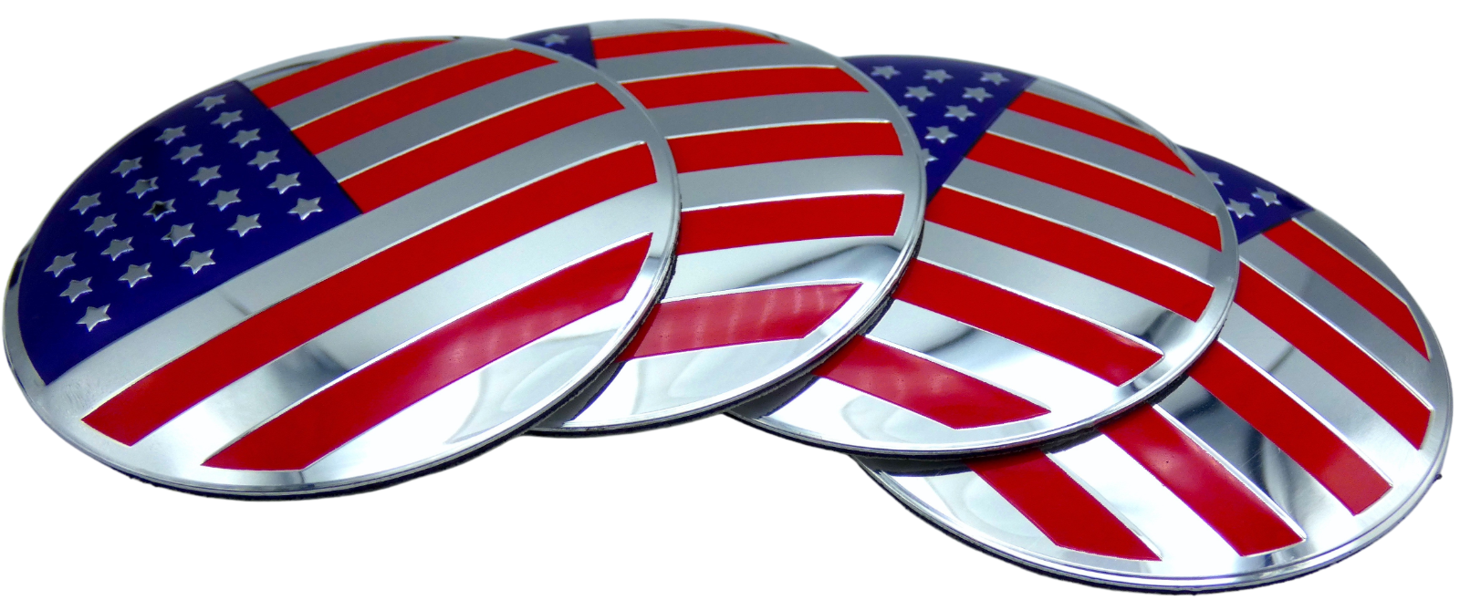 (4x) American US Flag Emblem Wheel Center Cap Sticker Decals 2.2 ...