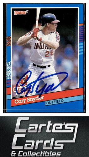 Cory Snyder 1991 Donruss #288 UER Cleveland Indians TTM/IP Signed ...