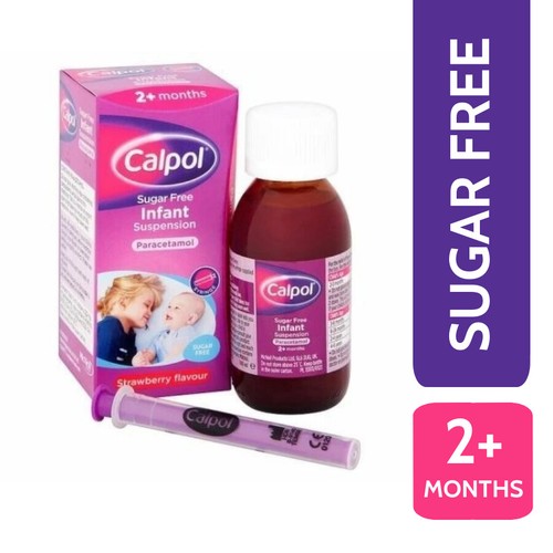 Calpol Infant Suspension Sugar Free 100ml x 2 - Strawberry Flavour | eBay