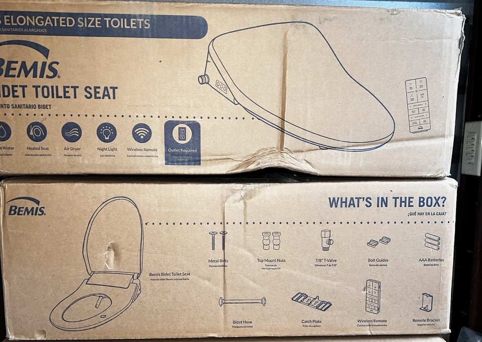 BEMIS HD-7500 Electric Bidet Seat for Elongated Toilets in White BRAND ...