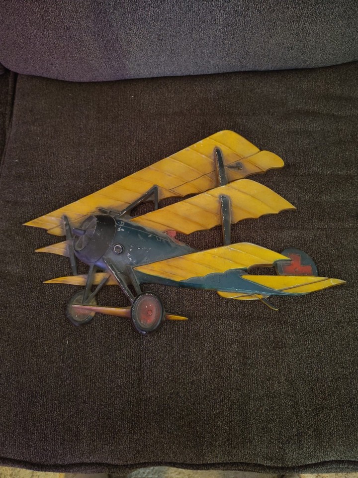 Vintage Sexton 1124 Cast Metal Bi-Plane Plane Airplane Wall Art Plaque ...