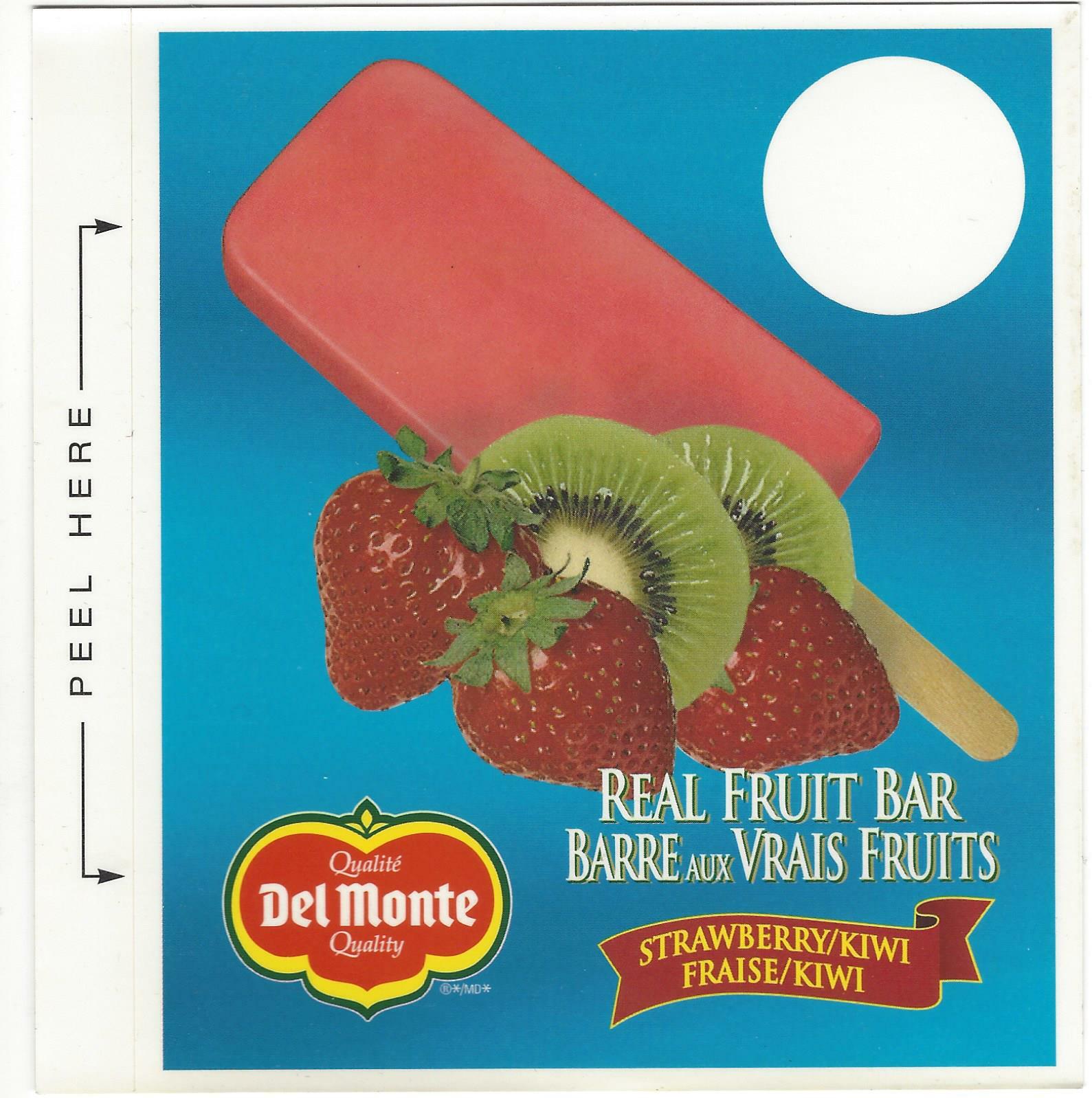 Del Monte Real Fruit Bar Strawberry/Kiwi, Rare Ice Cream Truck Decal ...