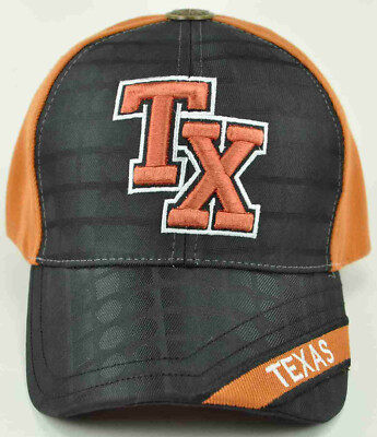 NEW! TX TEXAS TX CAP HAT TX BLACK ORANGE | eBay