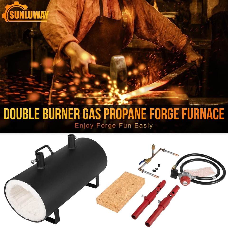 Double Burner Propane Furnace Forge Oval Knife Making Blacksmith Gas ...