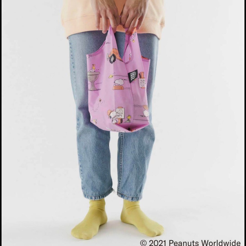 BAGGU TAKE CARE WITH PEANUTS Eco Bag SNOOPY BEST FRIENDS Pink Tote Bag ...