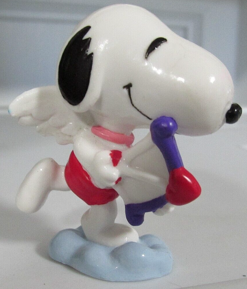 Snoopy Peanuts Valentines PVC Ornament Whitman's Cupid Wings Bow Arrow ...