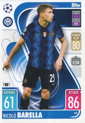 340 INTER MILAN - NICOLO BARELLA - ITALIA CARD TOPPS CHAMPIONS LEAGUE ...