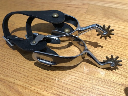 Partrade Metalab Stainless, Chrome, Steel, Brass Spurs w/ Leather ...