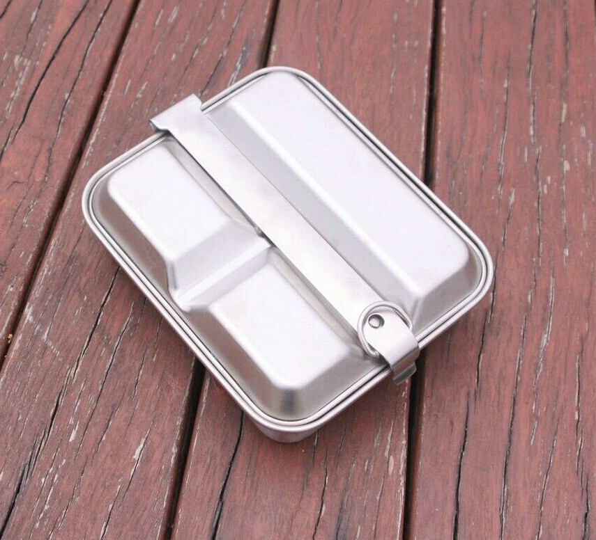 US Military Mess Kit Stainless Steel Outdoor Camping Mess Tin Food ...